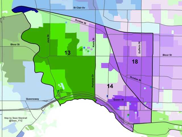 Mapping the election: Toronto’s West End (Wards 13, 14, and 18) – Sean ...