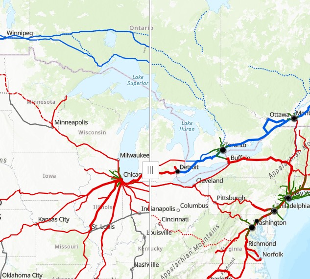 Train Route Map Usa Rail Passengers Association Map Of Existing And...